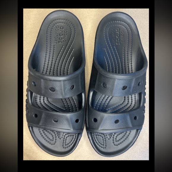 CROCS | Shoes | Crocs Iconic Comfort Slides W9 M7 Classic Black | Poshmark